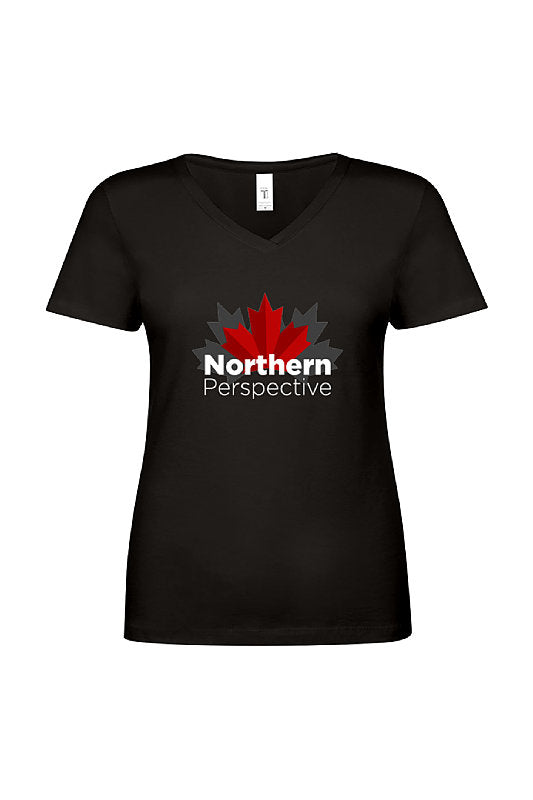 NP Maple Leaves Ladies V-Neck Tee – Northern Perspective Apparel
